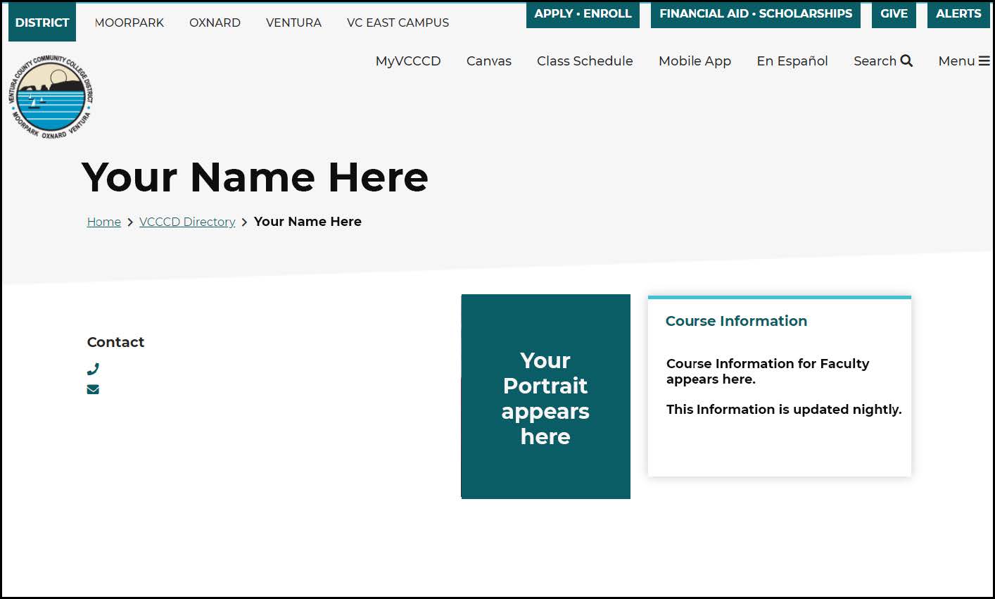 Employee Directory - How To Update Your Page | Ventura County Community ...